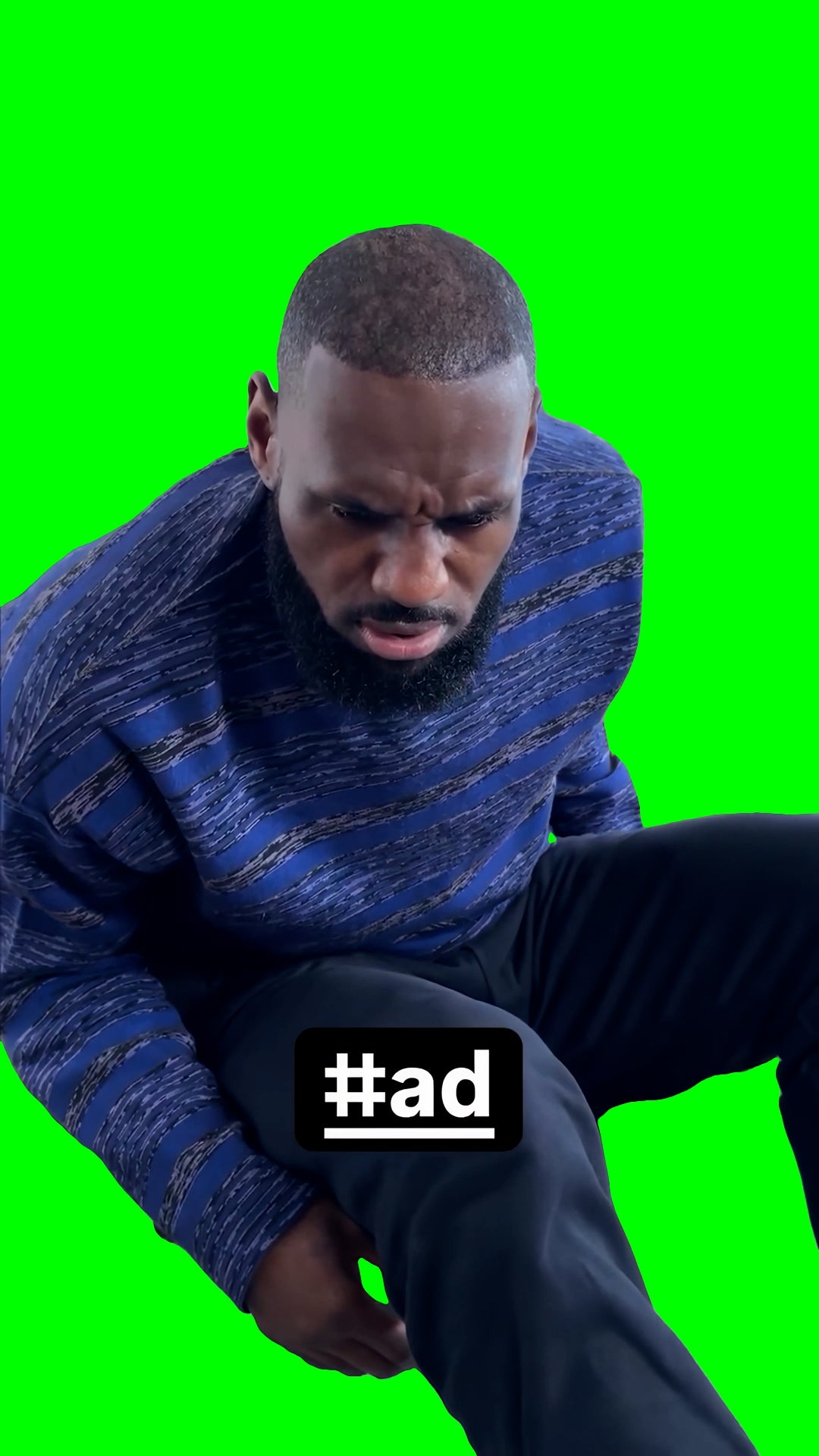 LeBron James Looking Down and Shaking His Head meme (Green Screen ...