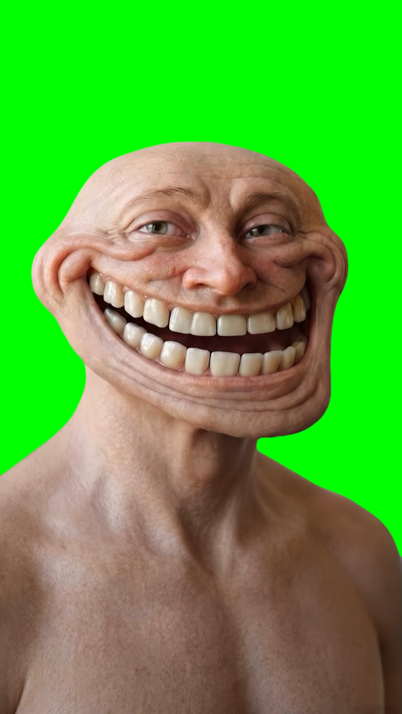 Realistic Troll Face meme (Green Screen) – CreatorSet