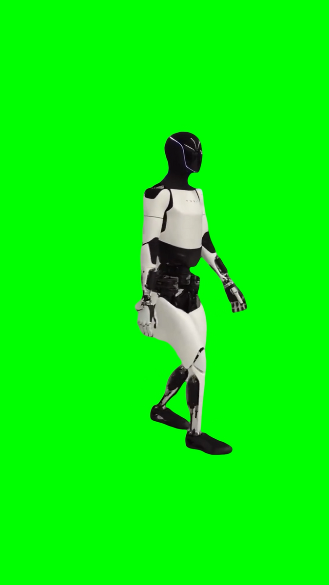 Tesla Optimus Robot walking (Green Screen) – CreatorSet