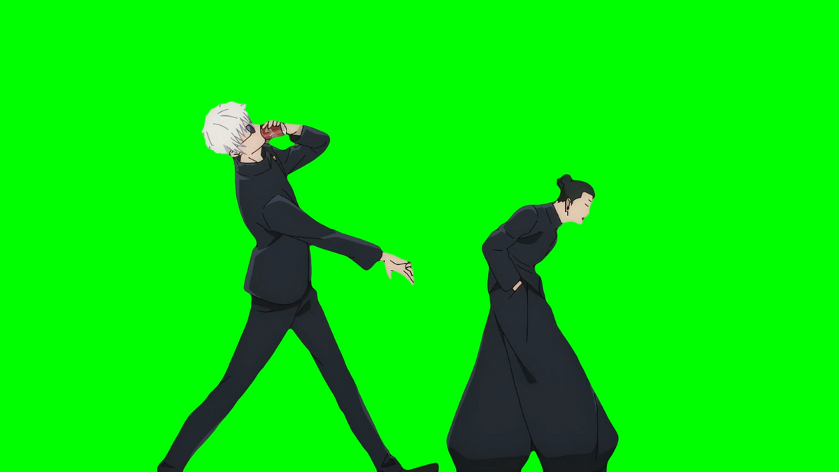 Jujutsu Kaisen - Gojo and Geto walking (Green Screen) – CreatorSet
