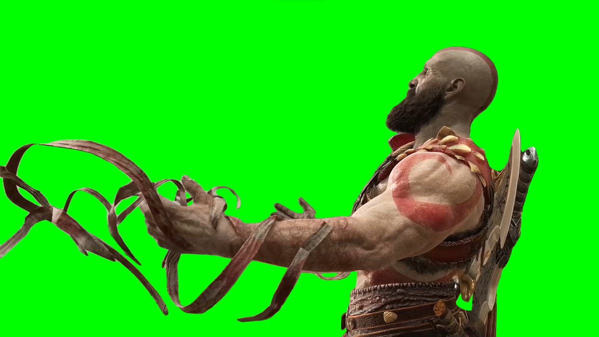 Kratos removing his arm bandages - God of War 2018 (Green Screen ...