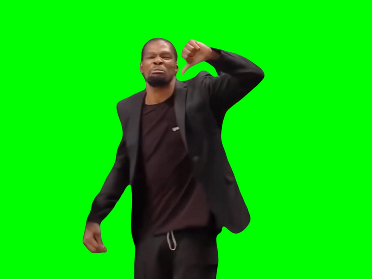 Kevin Durant thumbs down NBA meme - Brooklyn Nets (Green Screen ...