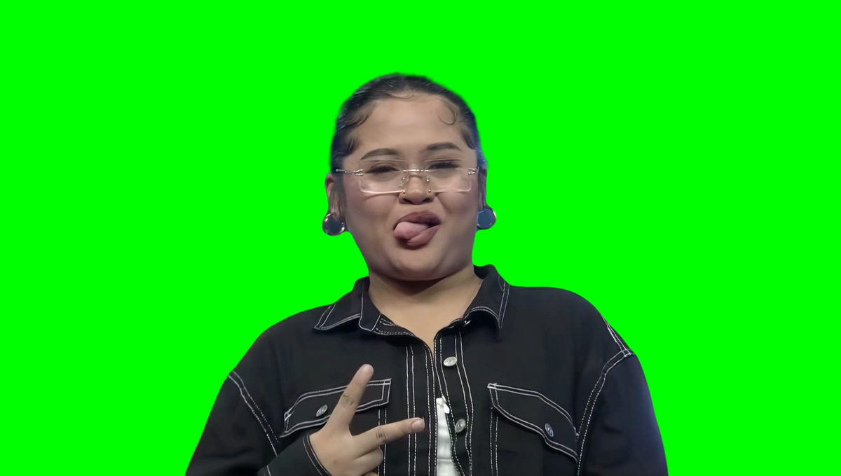 Filipino Girl crying then smiling meme - It's Showtime (Green Screen ...