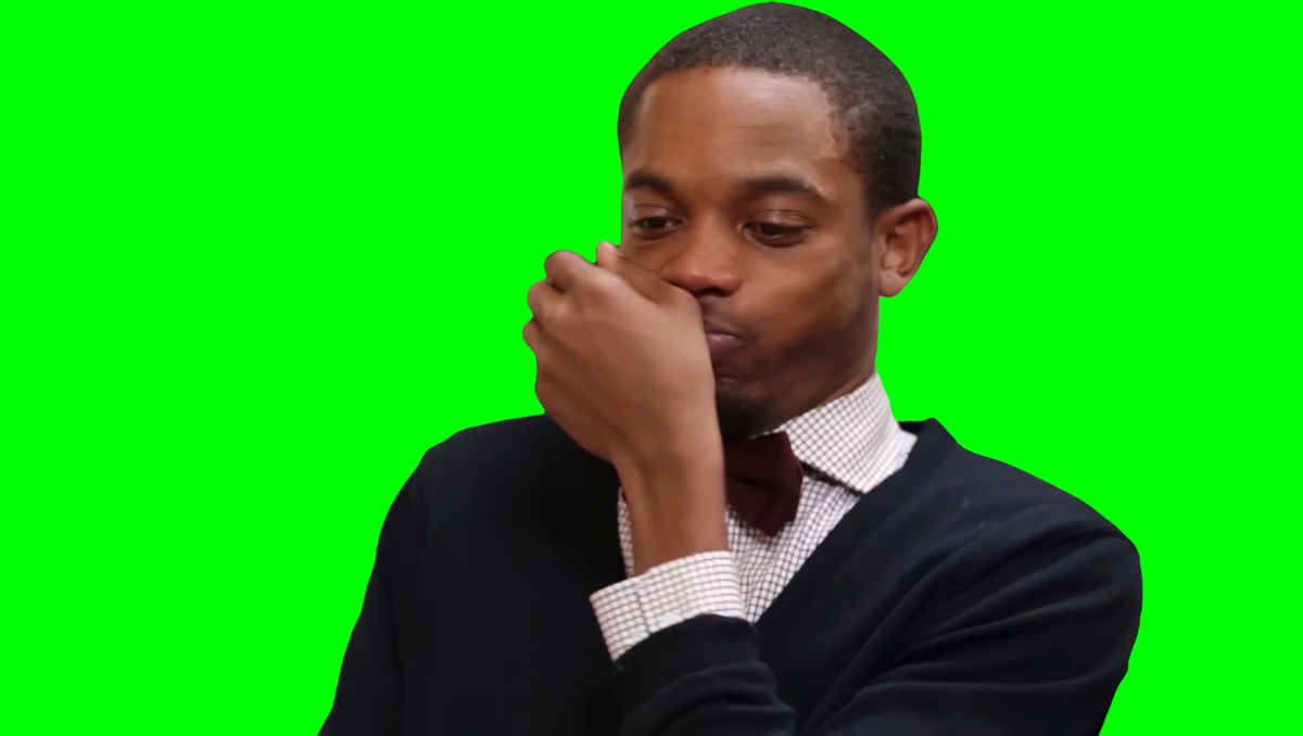 Black Man Holding Laugh meme (Green Screen) – CreatorSet