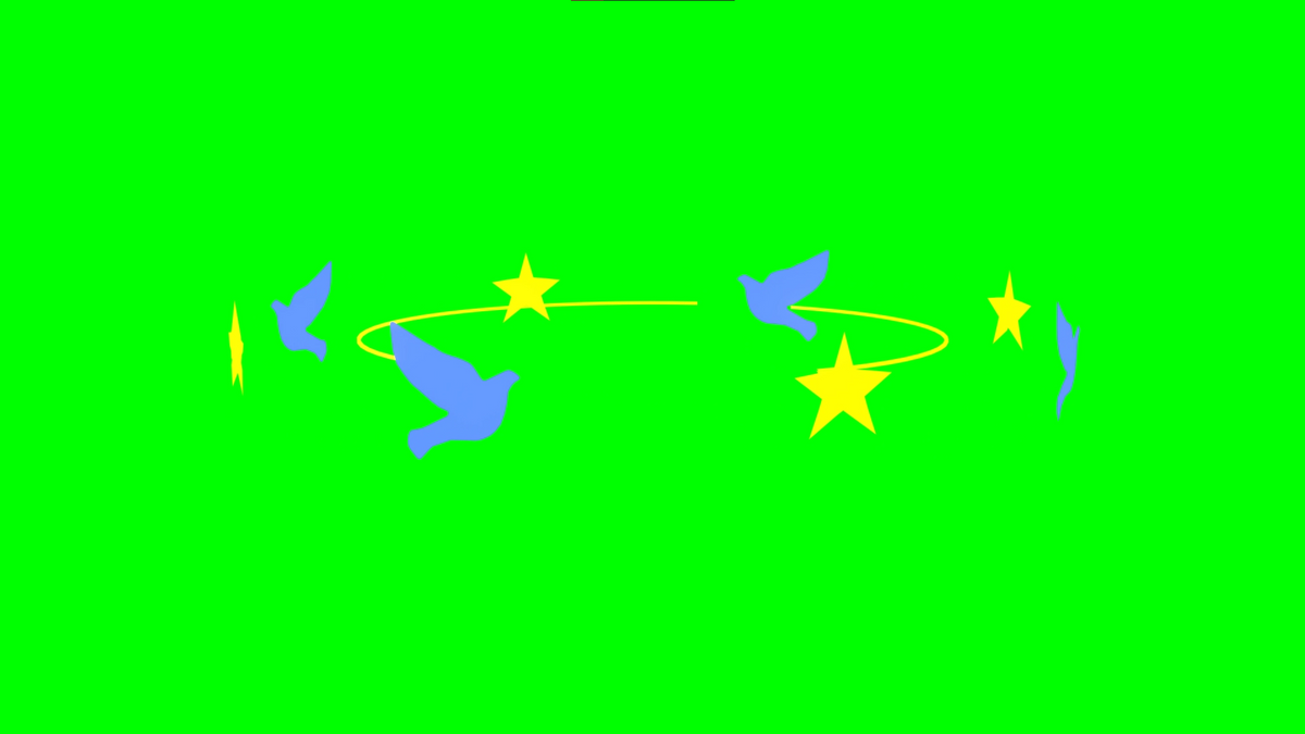 Dizzy Birds Chirping and Seeing Stars after falling effect (Green Scre ...
