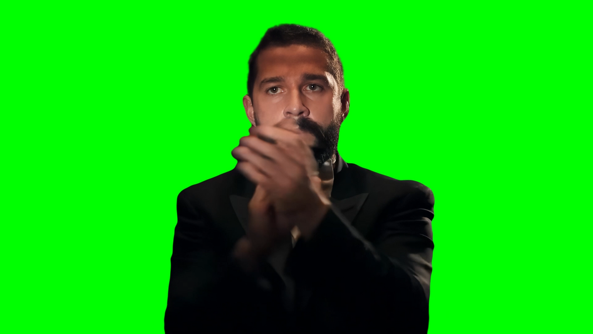 Shia LaBeouf Clapping meme (Green Screen) – CreatorSet