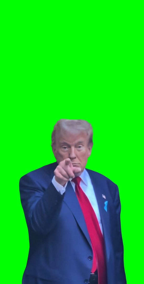 Donald Trump Pointing at the Camera and Showing Thumbs Up meme (Green ...