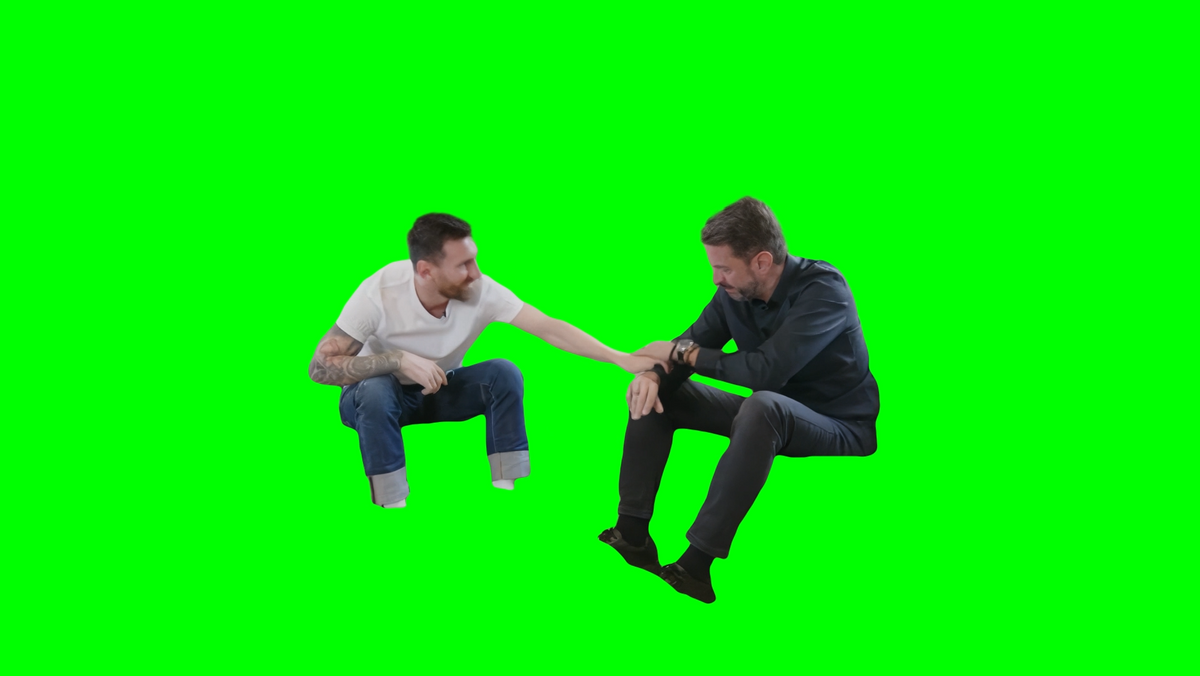 Lionel Messi Laughing At Crying Journalist meme (Green Screen) – CreatorSet