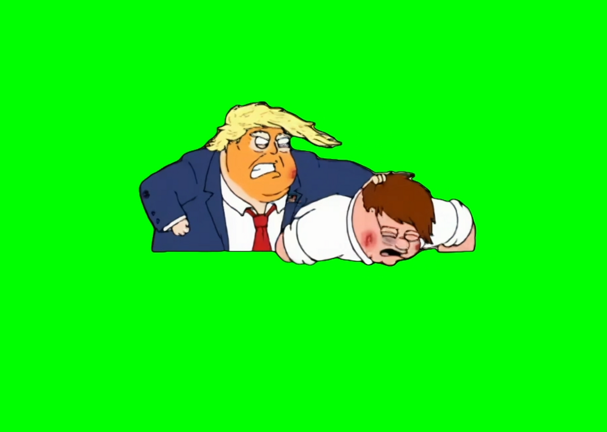 Donald Trump smashing Peter Griffin's head meme V2 - Family Guy (Green ...