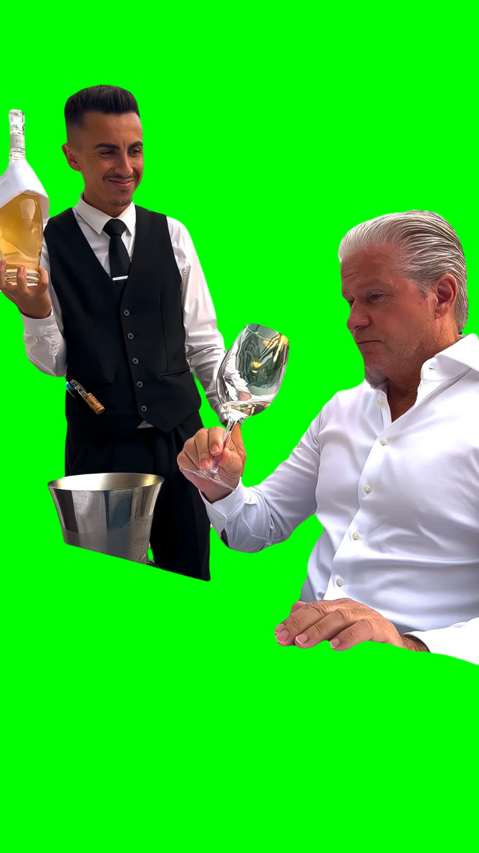Guy Playing with Wine Glass meme (Green Screen) – CreatorSet