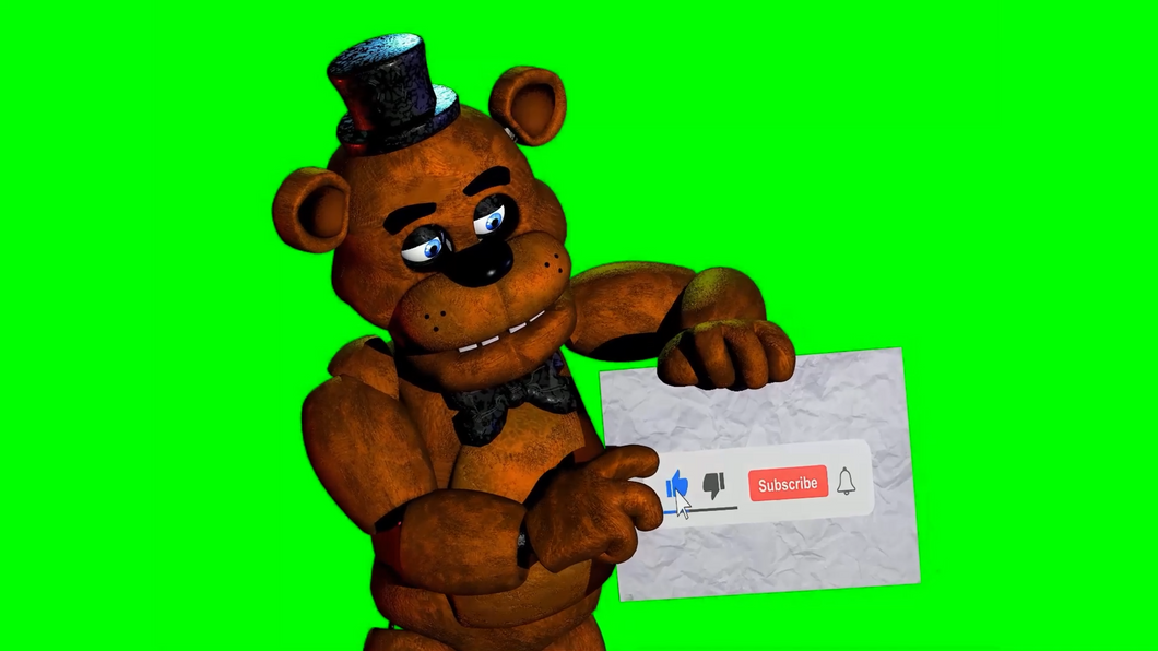 Freddy Fazbear Subscribe Button meme - Five Nights at Freddy's (Green ...