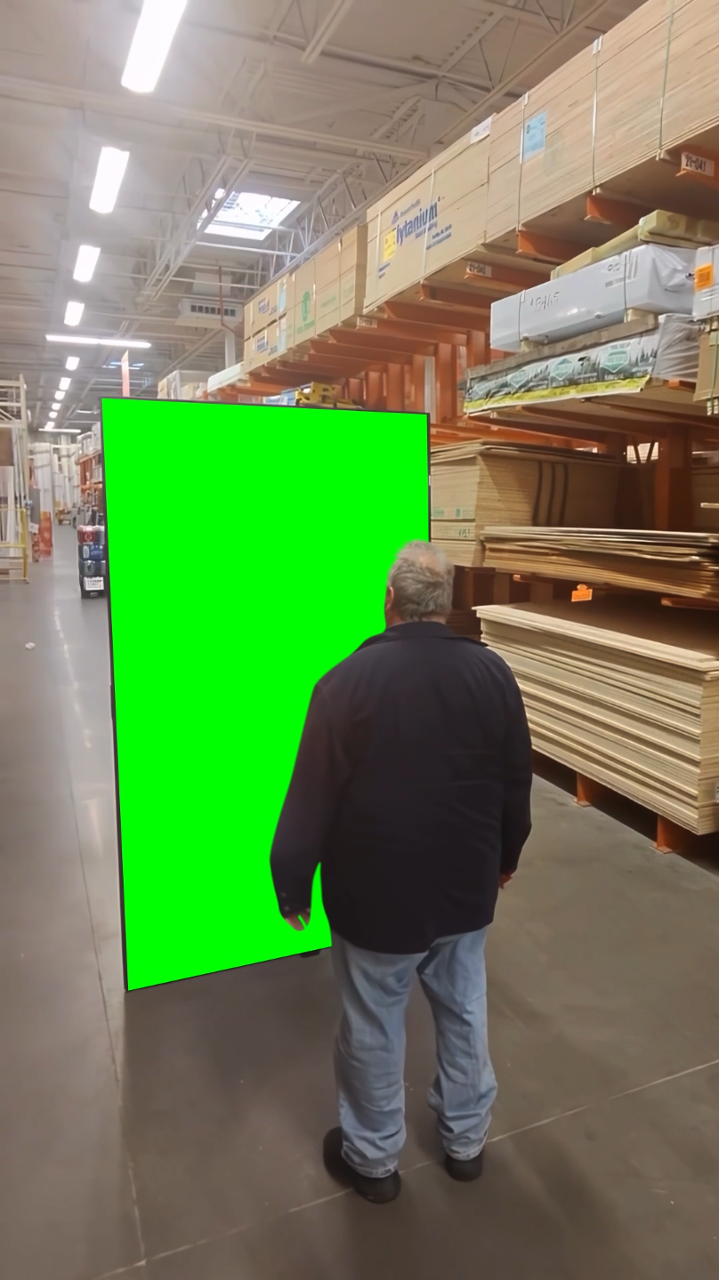 Old Man Watching Brainrot on Giant Screen meme (Green Screen) – CreatorSet