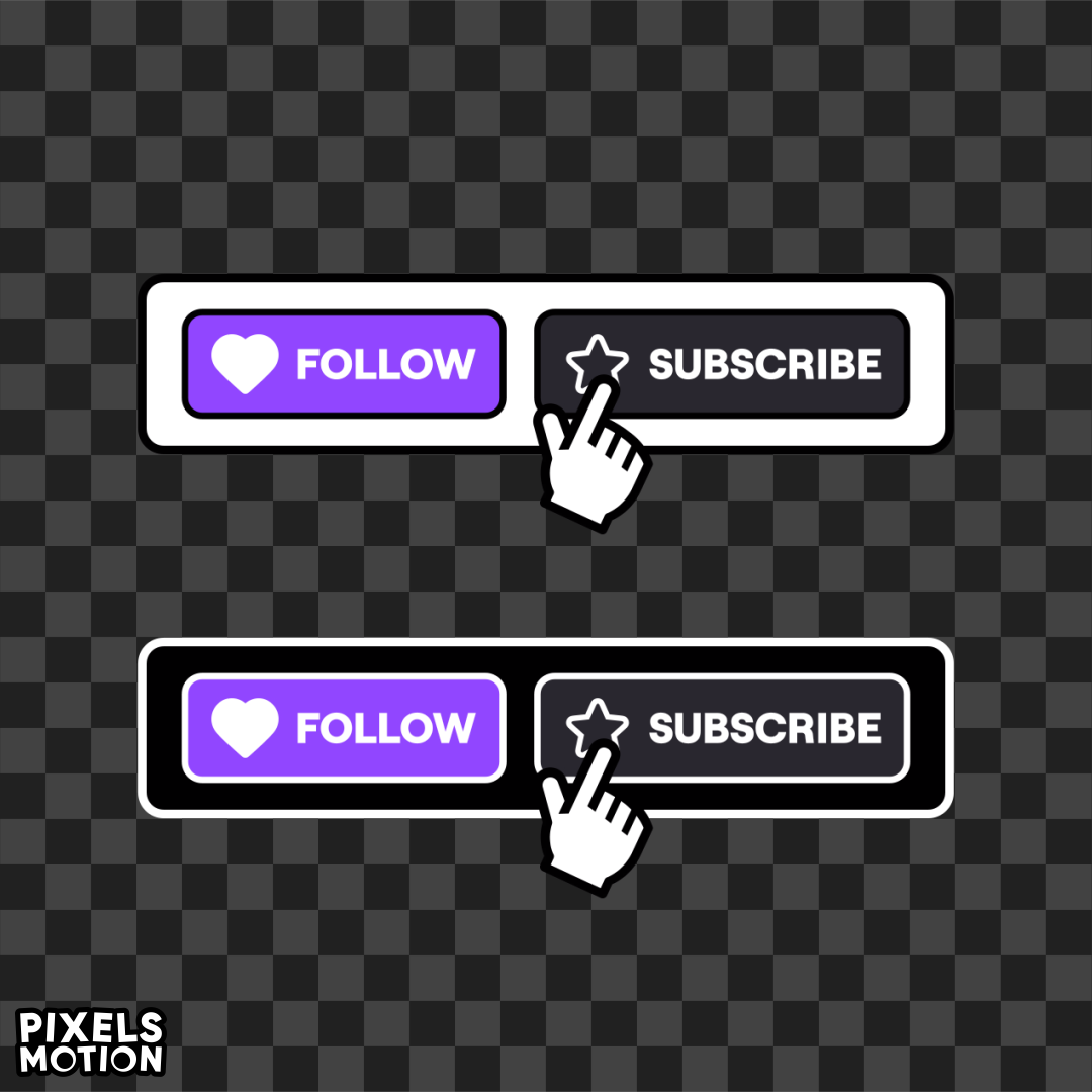 Animated Twitch Follow and Subscribe Button Overlay (Digital Download ...