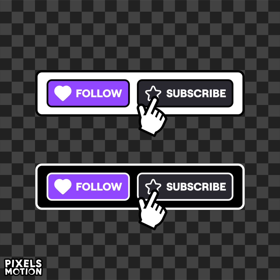 Animated Twitch Follow and Subscribe Button Overlay (Digital Download ...