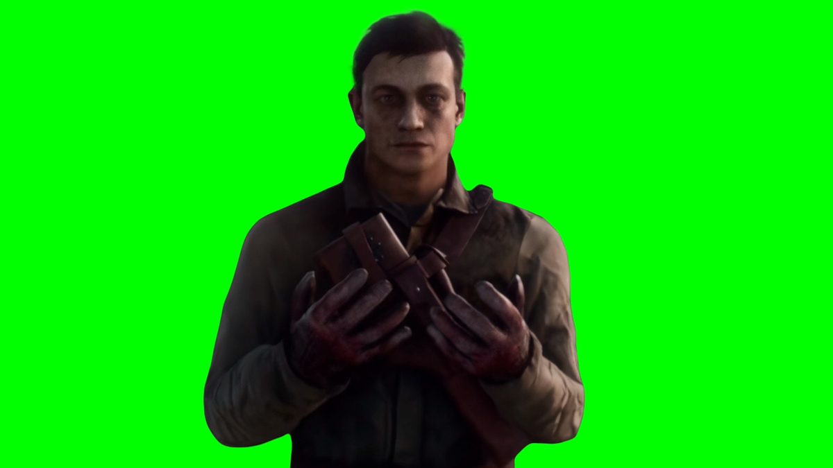Soldier Staring At His Hands Battlefield 1 meme (Green Screen) – CreatorSet