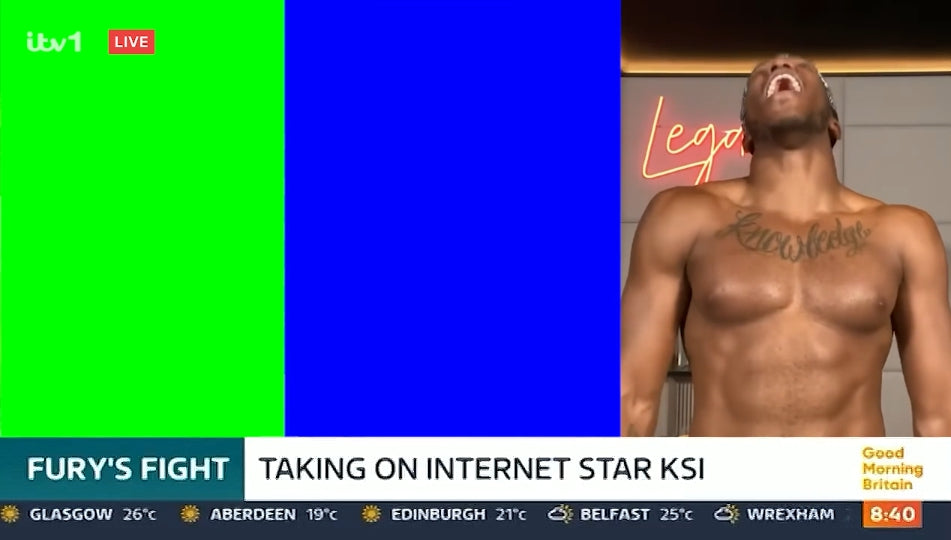 KSI Laughing - TV Live Reaction Template v2 (Green Screen) – CreatorSet