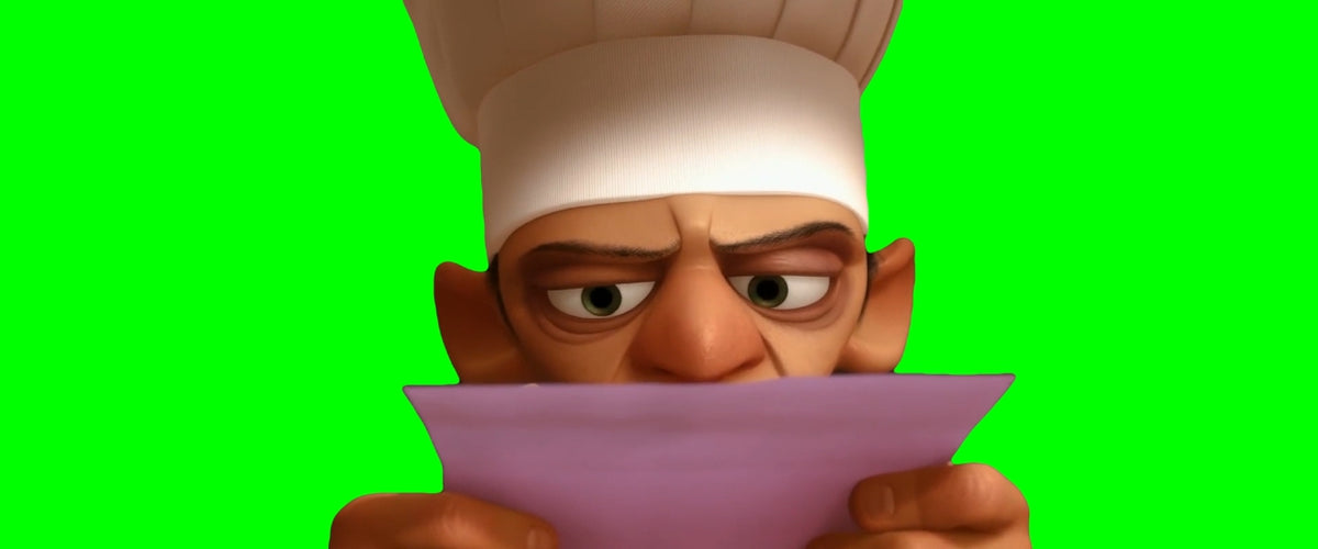 Ratatouille - Chef Skinner Reading Letter Scene (Green Screen) – CreatorSet