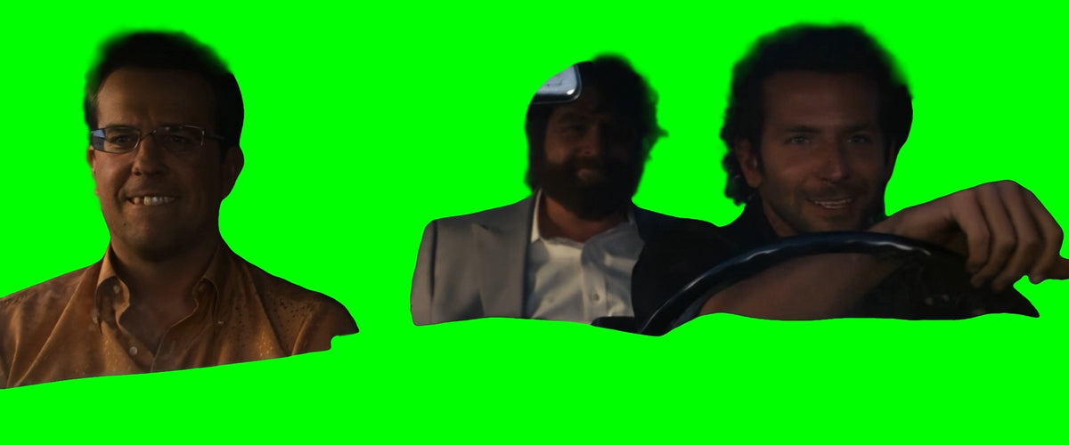 The Hangover "WE ARE BACK BABY!" meme (Green Screen) – CreatorSet